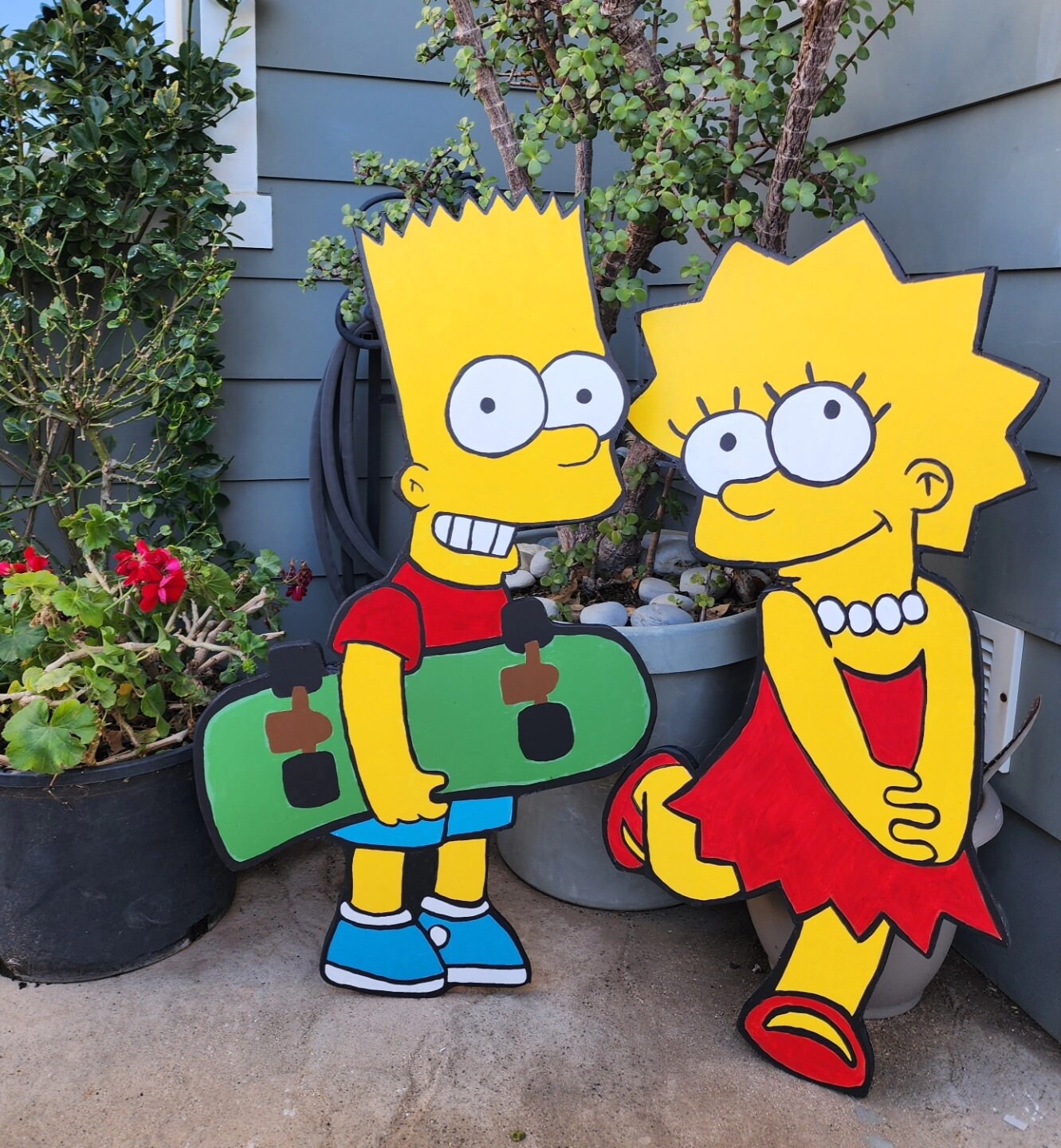 Handmade Bart and Lisa Simpson Wood Lawn Decorations - Etsy