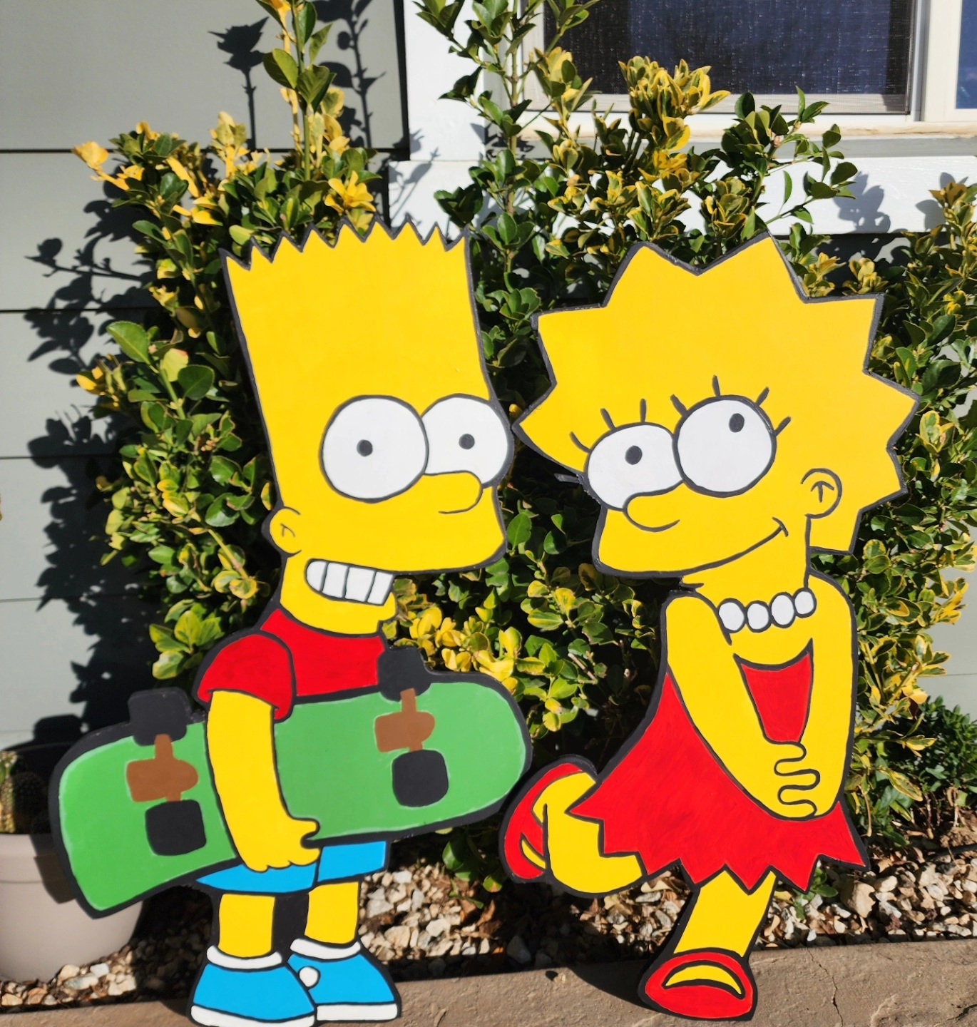 Handmade Bart and Lisa Simpson Wood Lawn Decorations - Etsy