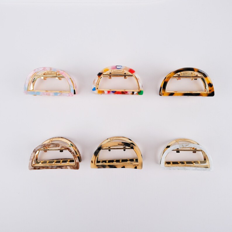 Half Round Metal Hair Clips, Medium Hair Clips,acetate Alloy Hair Clips ...