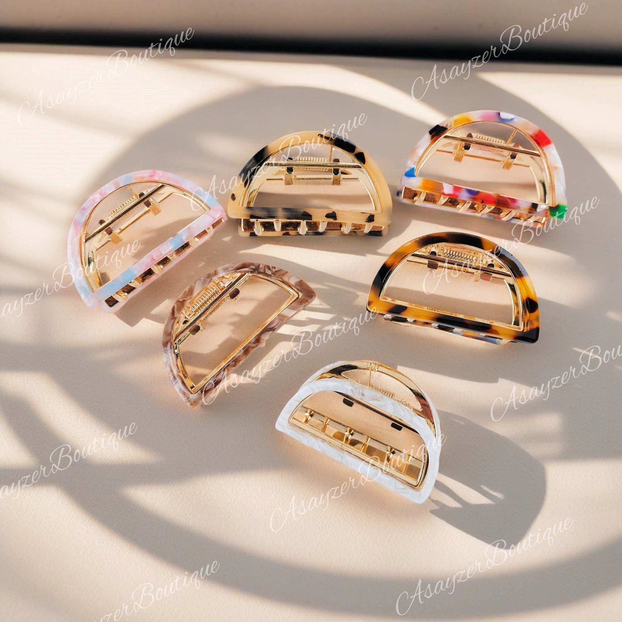 Half Round Metal Hair Clips, Medium Hair Clips,acetate Alloy Hair Clips ...