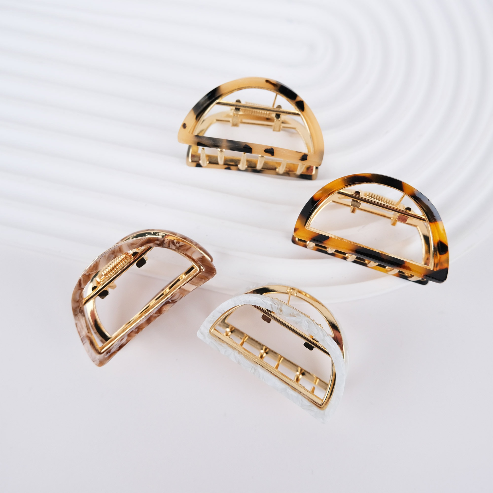Half Round Metal Hair Clips, Medium Hair Clips,acetate Alloy Hair Clips ...
