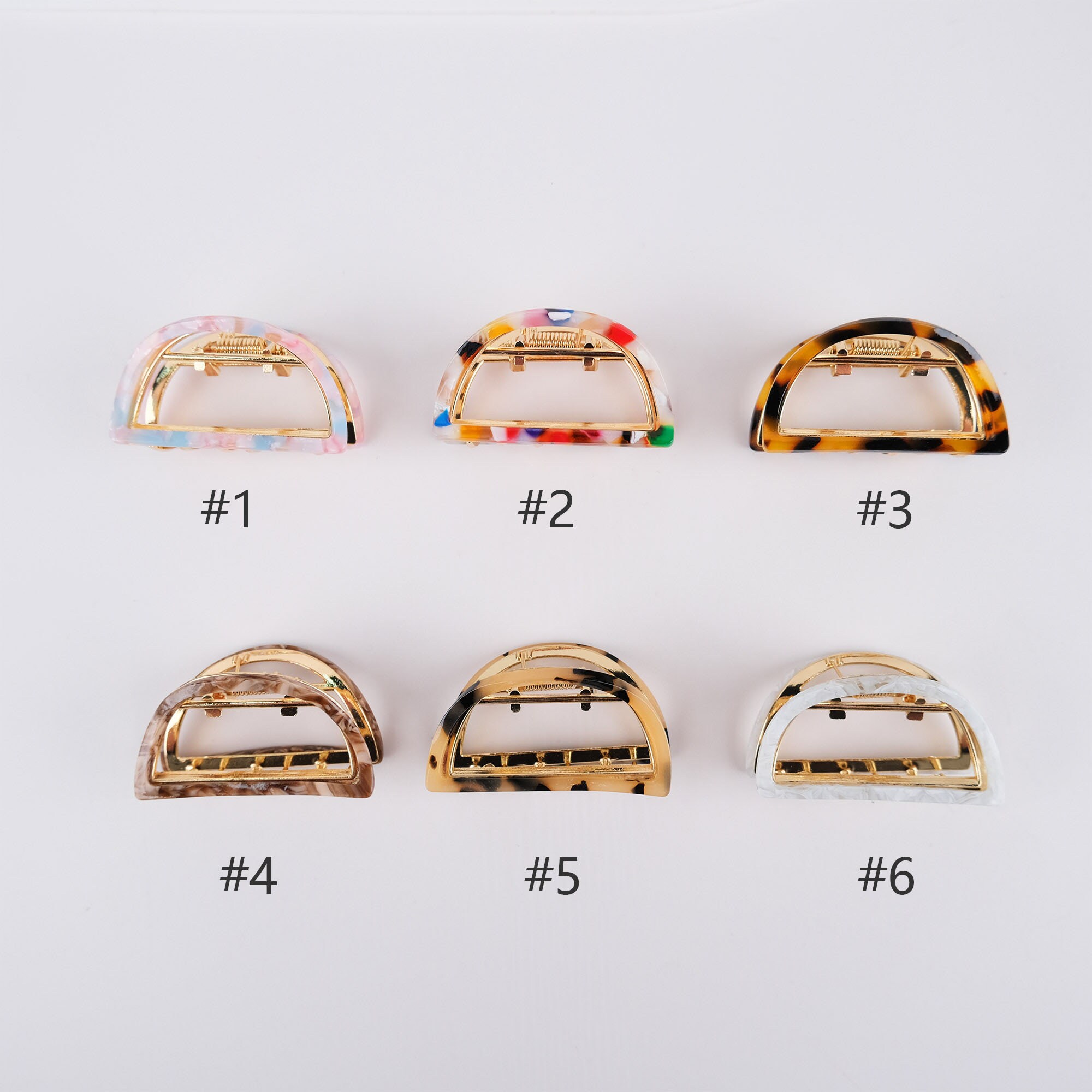 Half Round Metal Hair Clips, Medium Hair Clips,acetate Alloy Hair Clips ...
