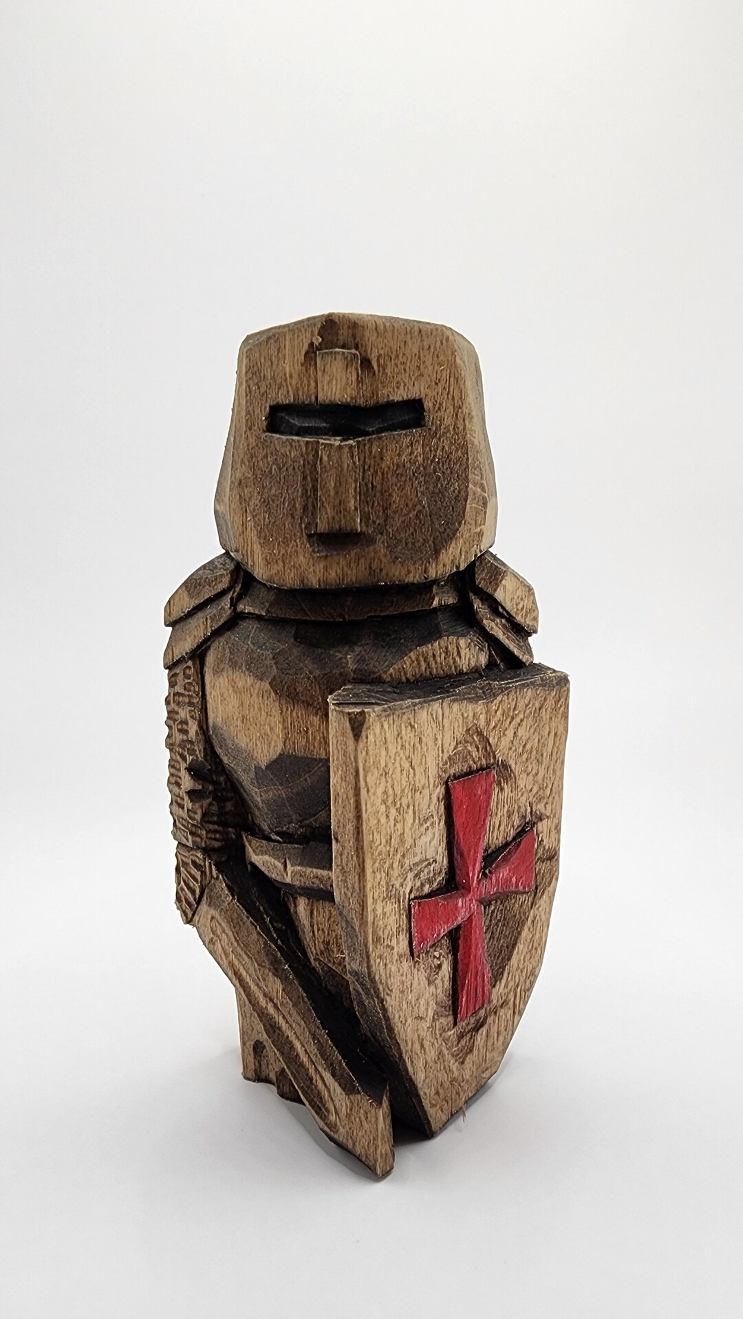Hand Carved Knight, Paladin Scandinavian, Gift for Dad, Swordsman With ...