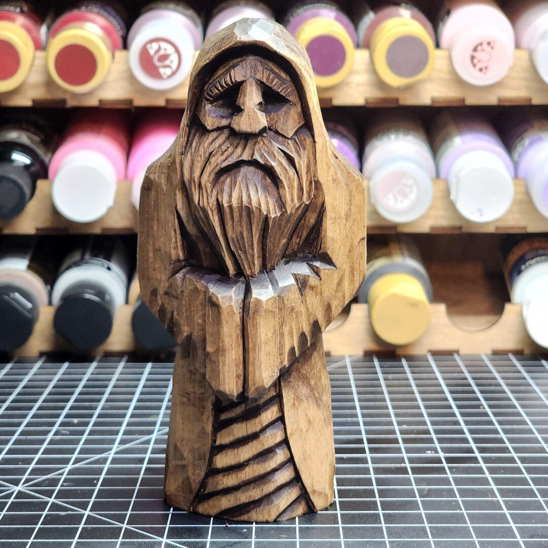 Hand Carved Wizard Scandinavian Style, Fathers Day Gift, Mage, Magician ...