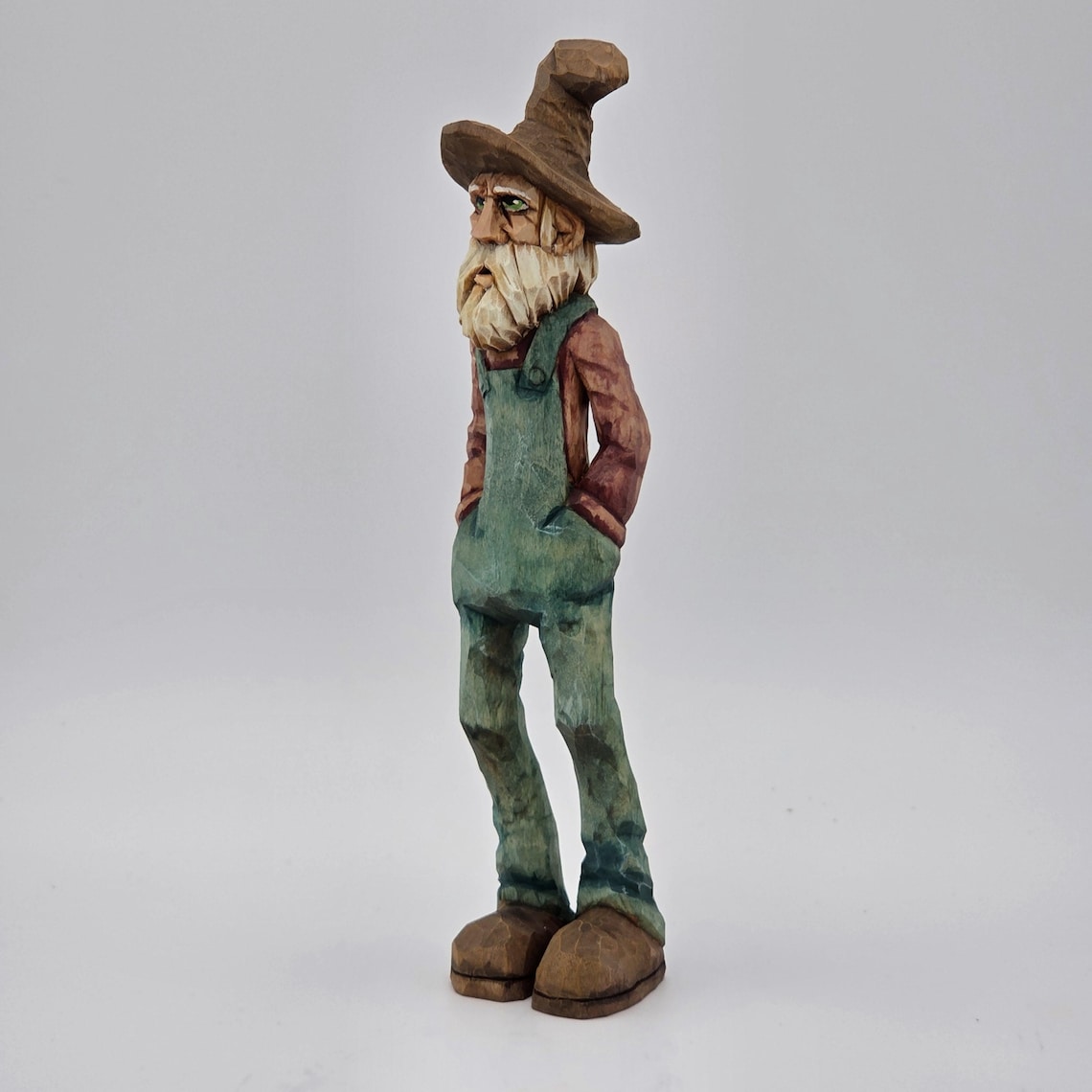 Hand Carved Hillbilly Caricature Style, Old Man, Bookshelf Decor, for ...