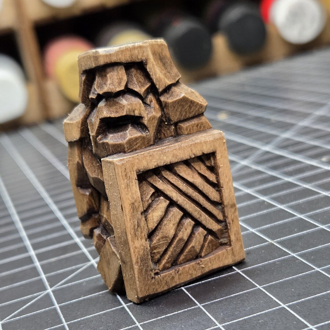 Hand Carved DND Mini's, Dwarven Shield Warrior. Scandinavian Style ...