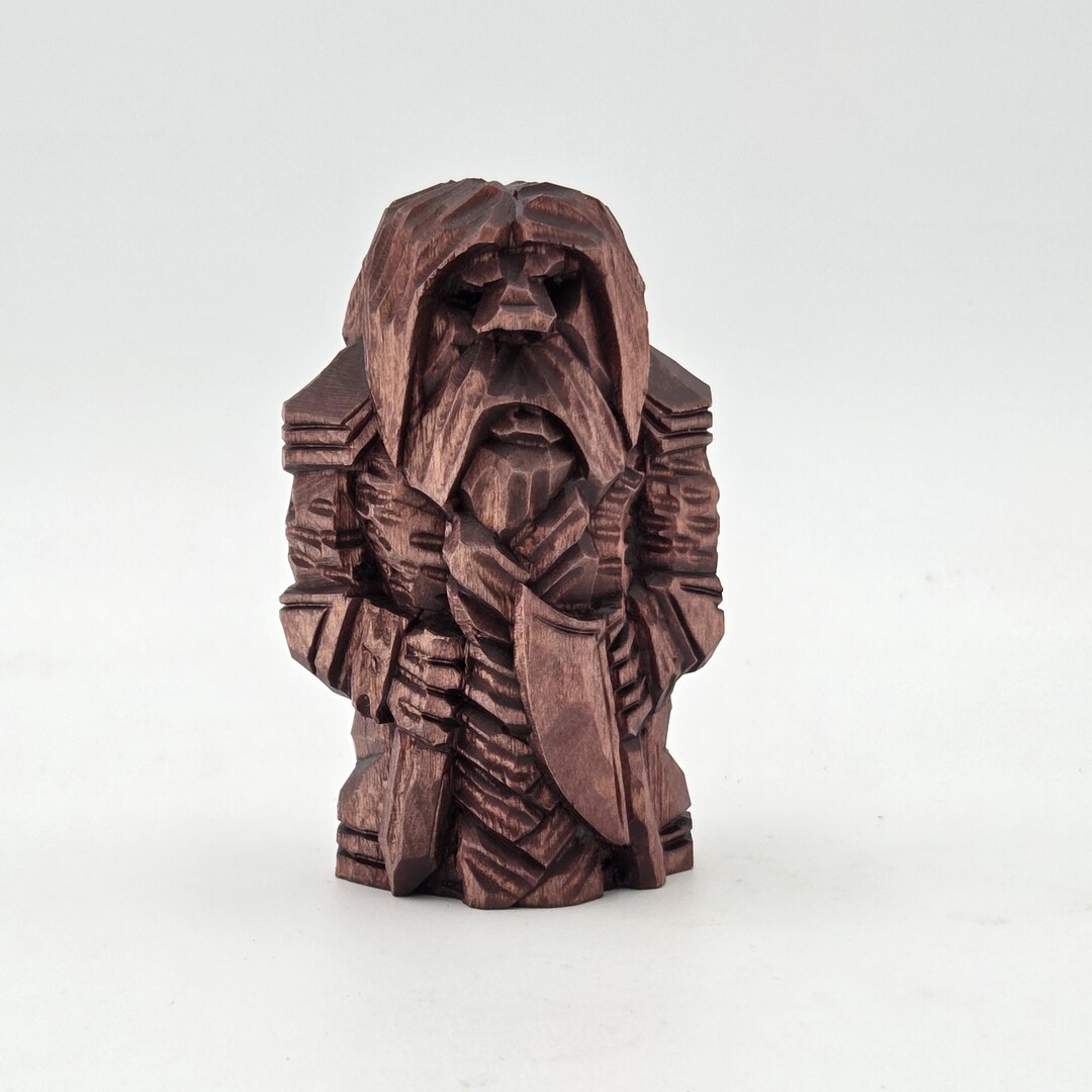 Hand Carved Dwarf Scandinavian Style, Gift for Dad, Dwarven Warrior ...