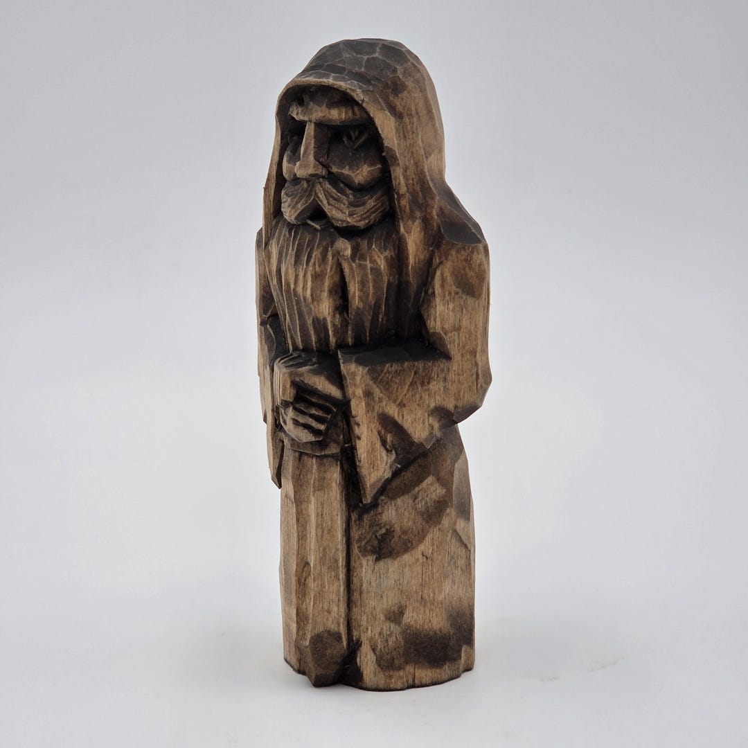 Hand Carved Wizard Scandinavian Style, Fathers Day Gift, Mage, Magician ...