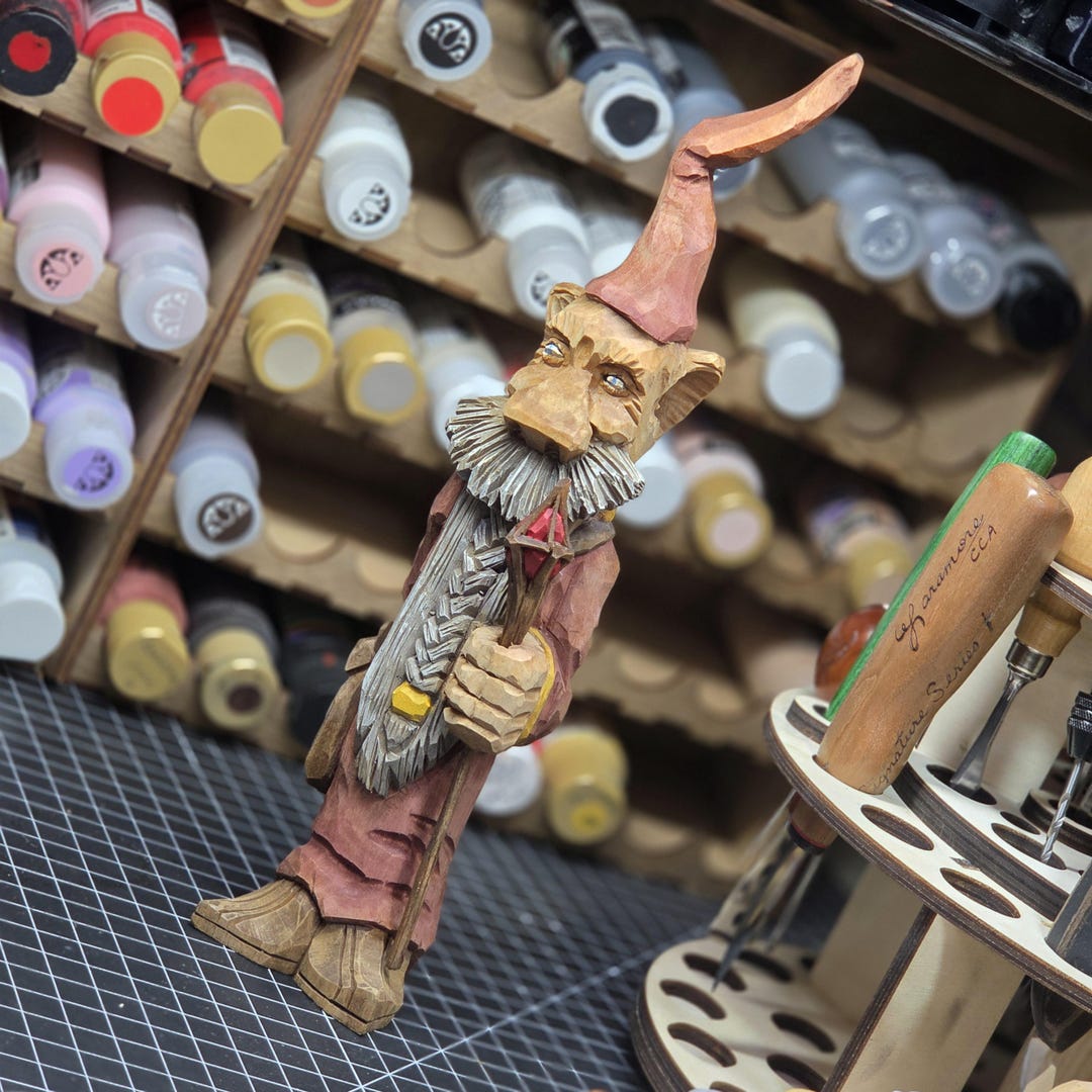 Hand Carved Wizard Caricature Style, Fathers Day Gift, Mage, Magician ...