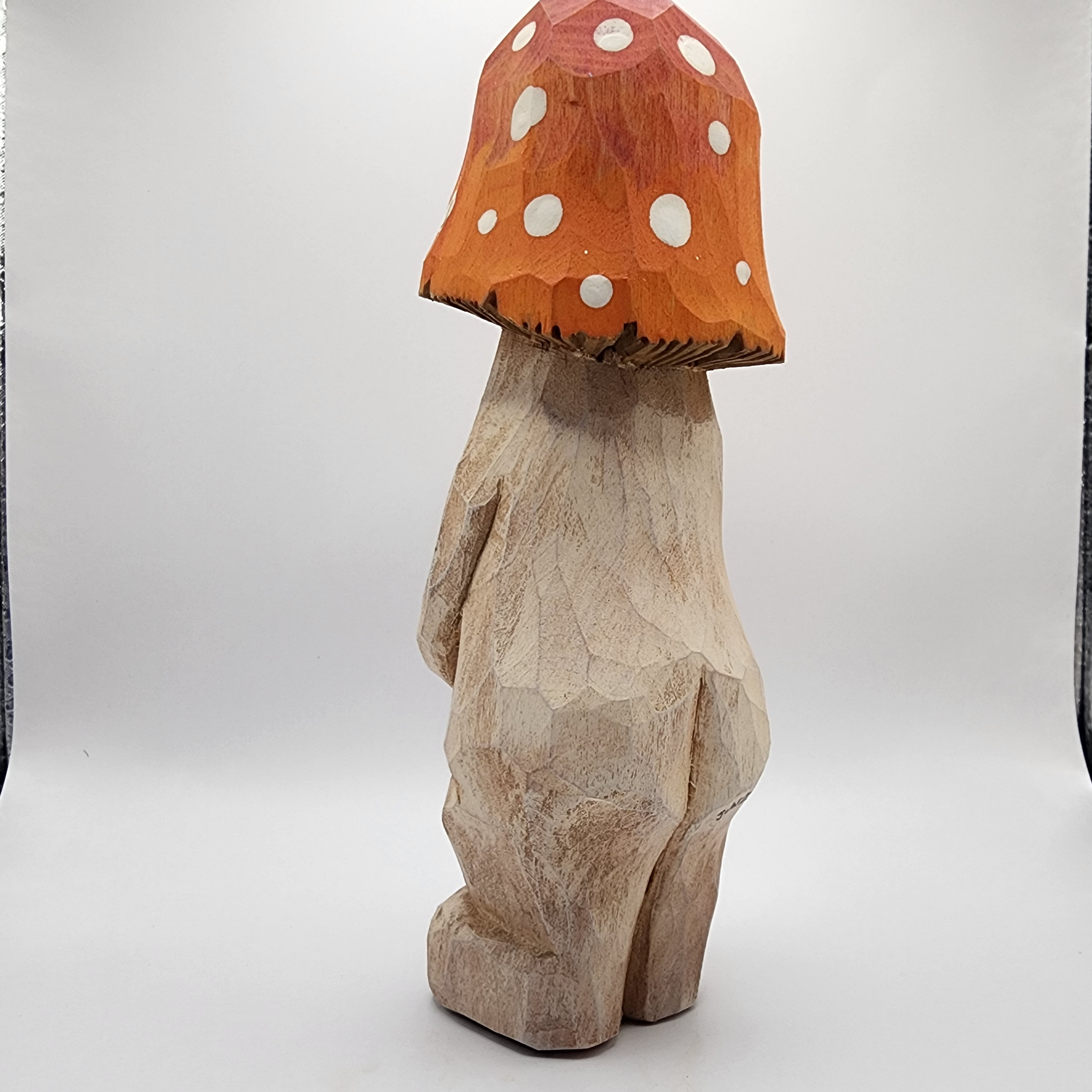 Hand Carved Fat Bottomed Mushroom Man, Whimsical, Silly, Home Decor ...