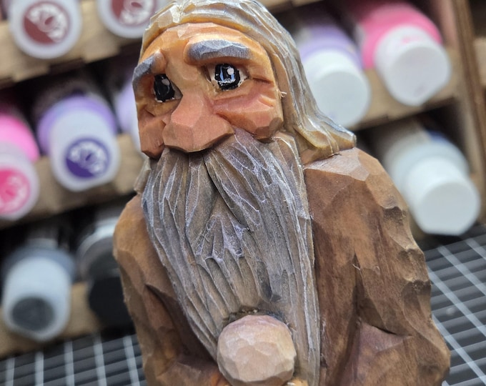 Hand Carved Wizard Caricature Style, Fathers Day Gift, Mage, Magician ...