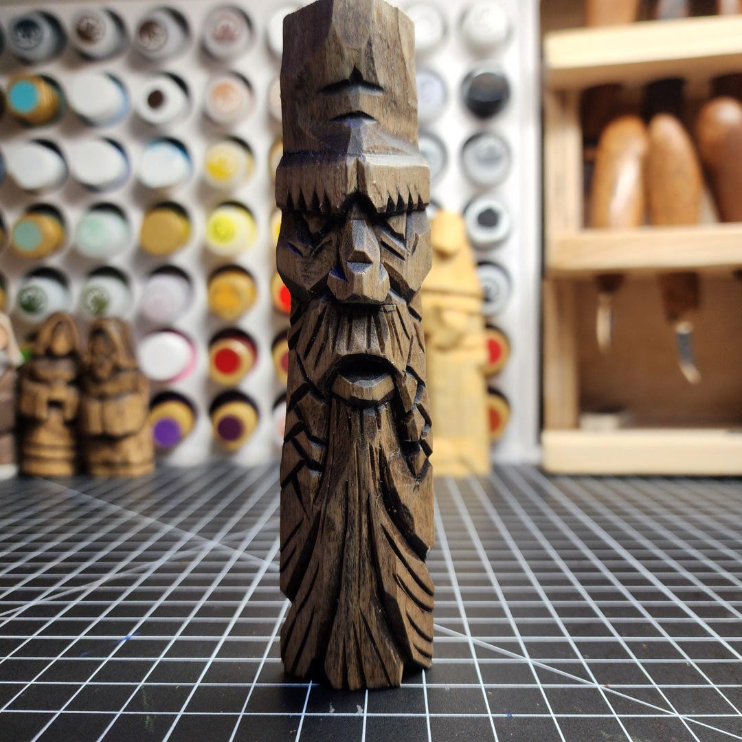 Hand Carved Wood Spirit, Scandinavian Style, Fathers Day Gift, Viking ...