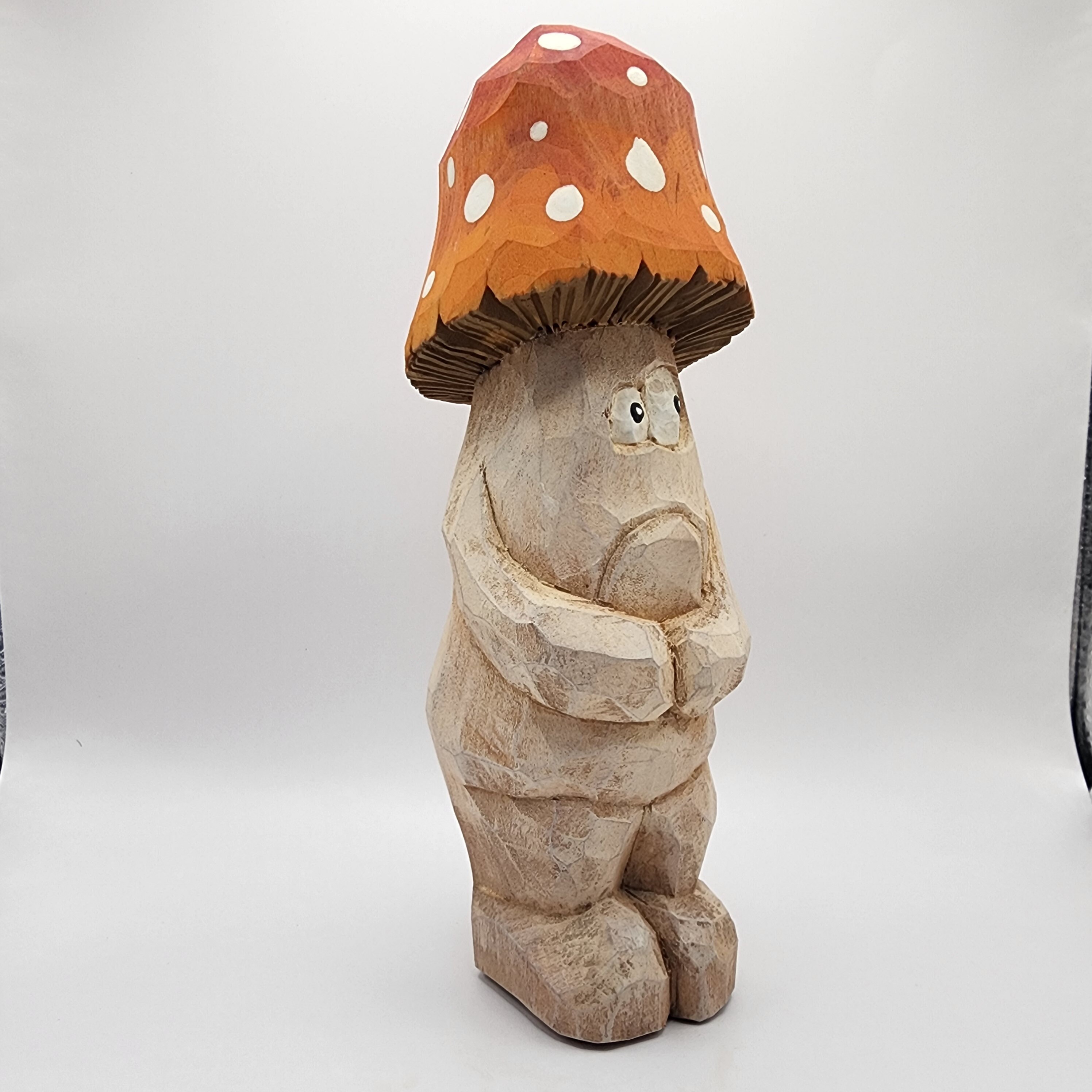 Hand Carved Fat Bottomed Mushroom Man, Whimsical, Silly, Home Decor ...