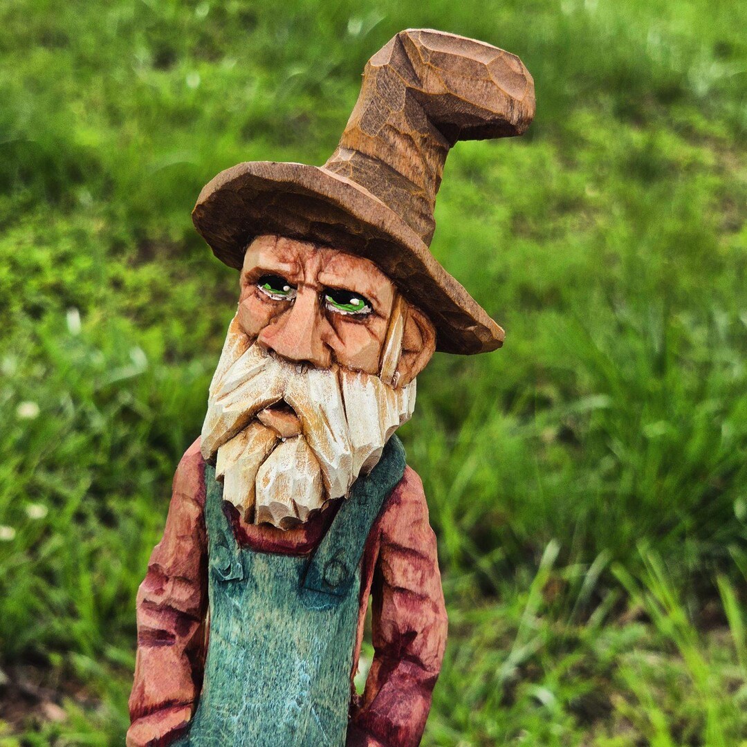 Hand Carved Hillbilly Caricature Style, Old Man, Bookshelf Decor, for ...