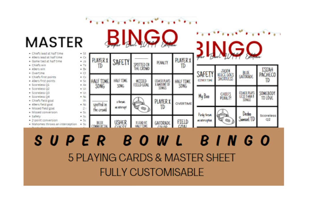 Super Bowl Bingo (49ers Colours) - Etsy
