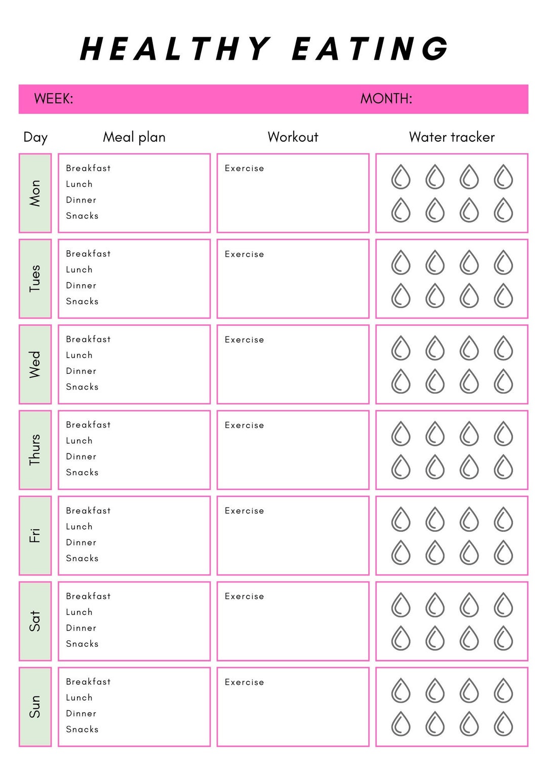 Healthy Eating Digital Tracker. Monitor Your Nutritional & Track ...