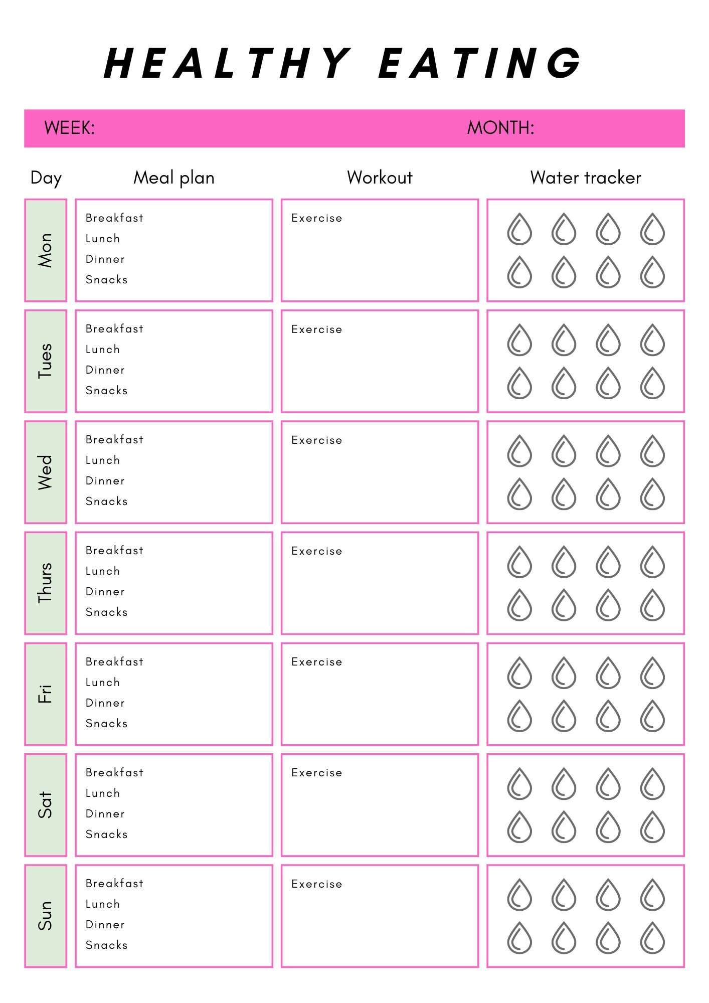 Healthy Eating Digital Tracker. Monitor Your Nutritional & Track ...
