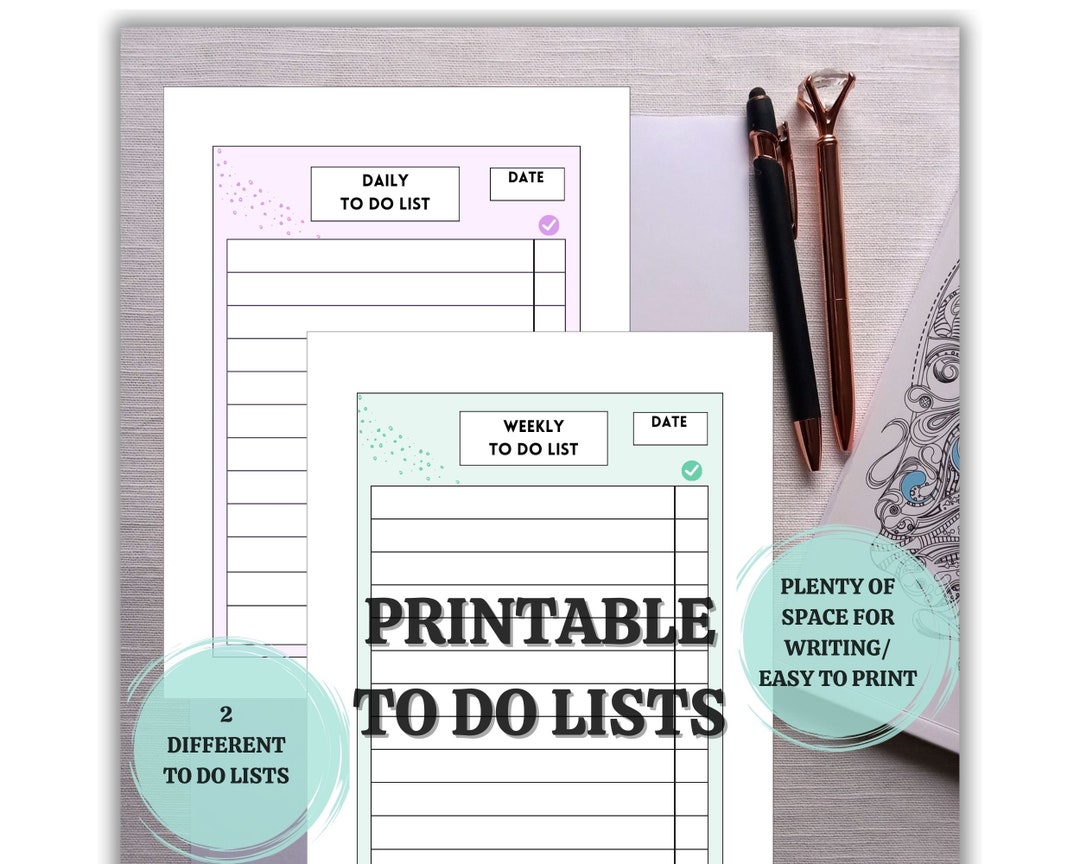 Daily and Weekly to Do List, Printable to Do List, Daily and Weekly To ...