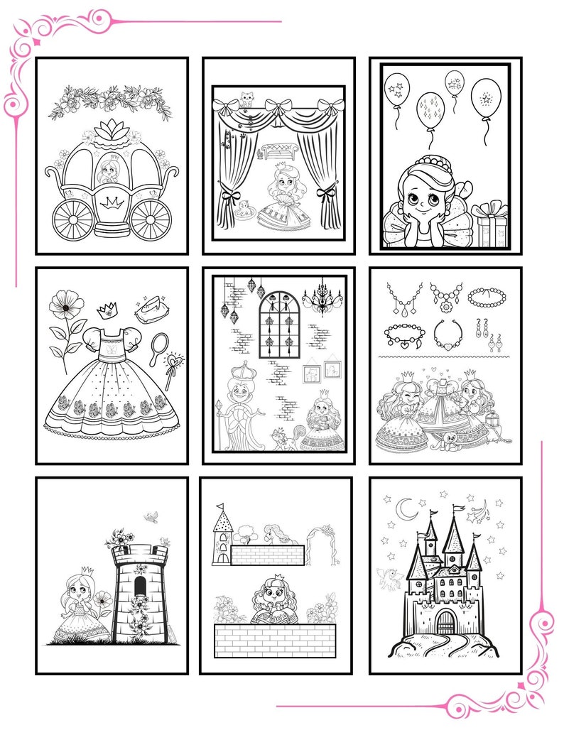 Printable Princess Coloring Pages, Magical Princess Colouring, Coloring ...