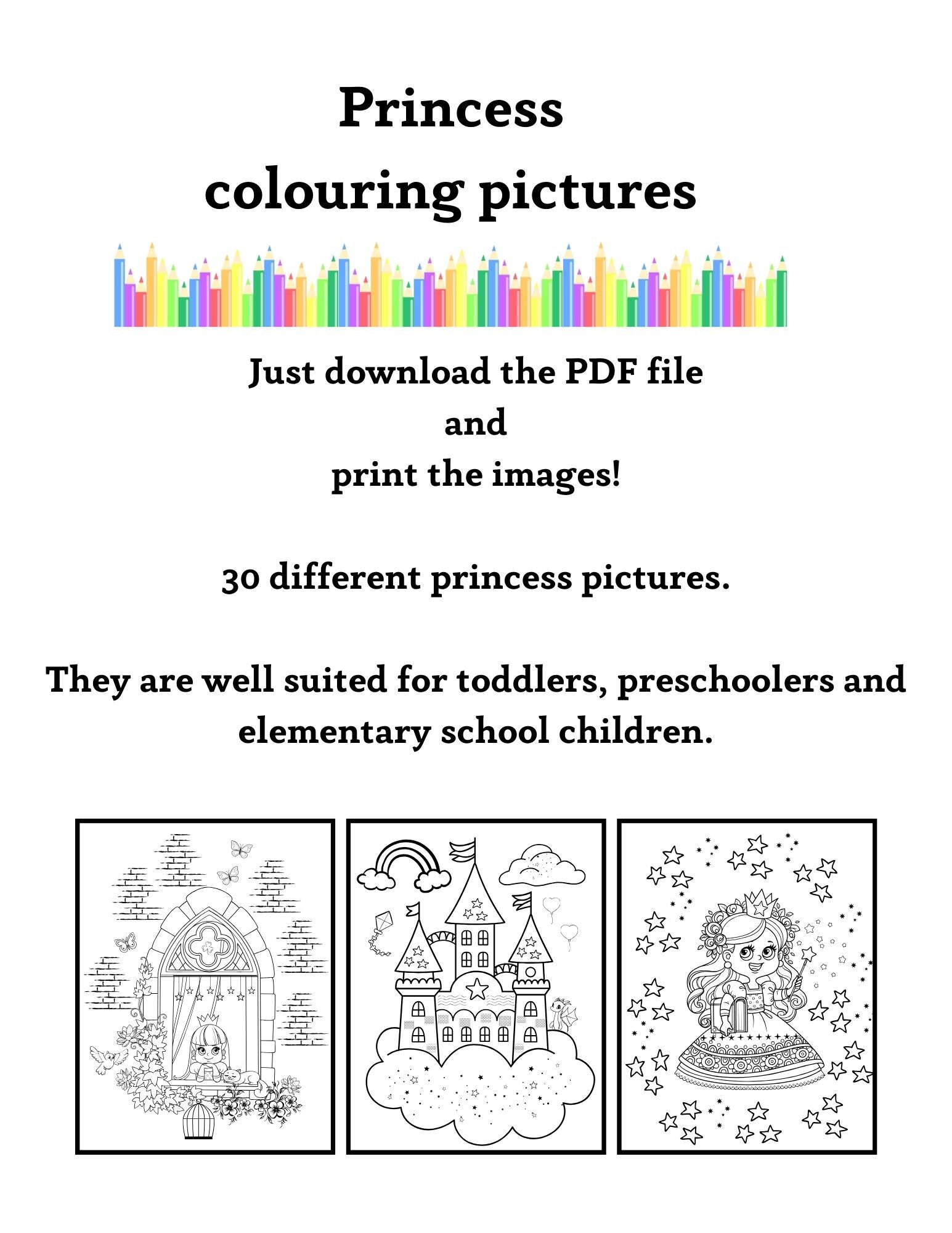 Printable Princess Coloring Pages, Magical Princess Colouring, Coloring ...
