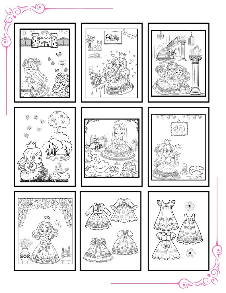 Printable Princess Coloring Pages, Magical Princess Colouring, Coloring ...