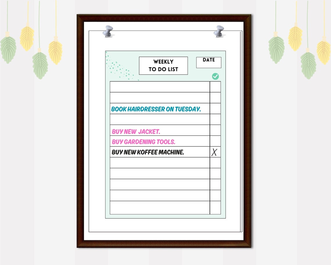Daily and Weekly to Do List, Printable to Do List, Daily and Weekly To ...