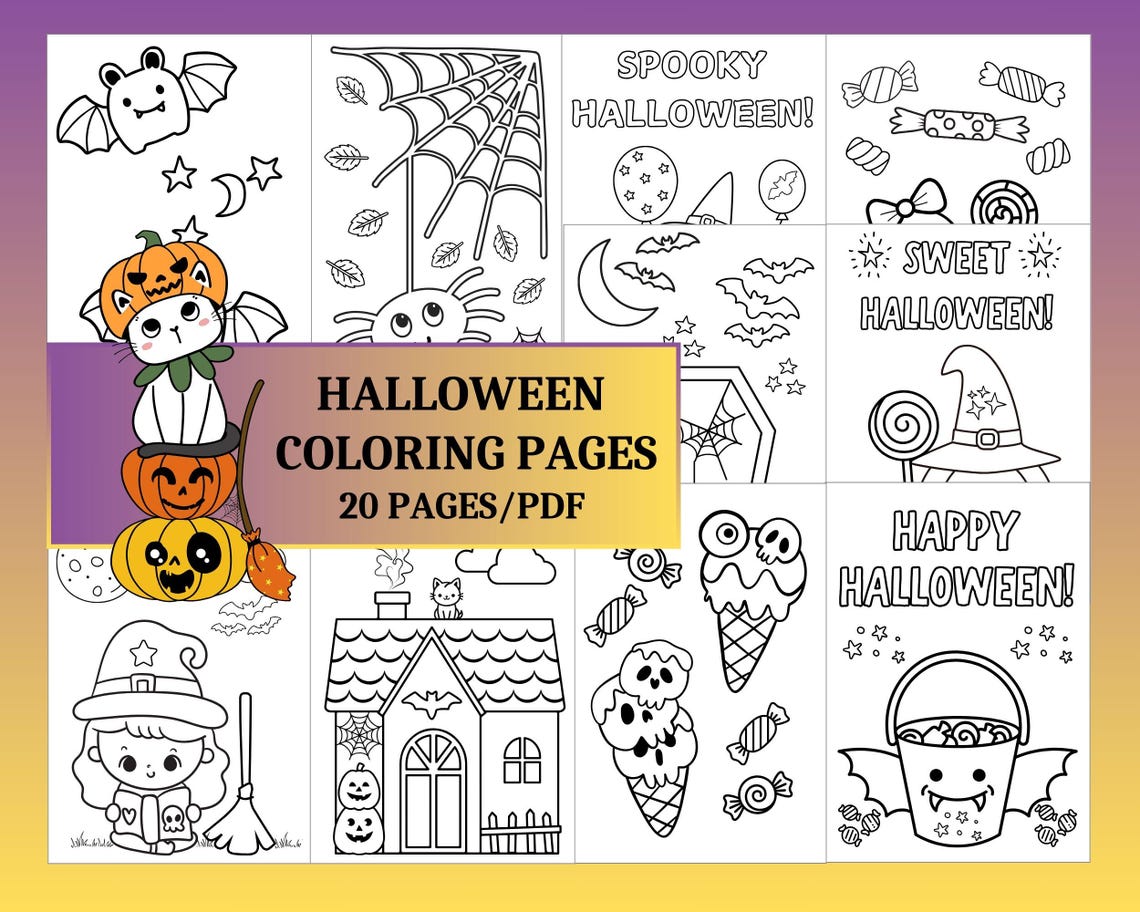 Halloween Coloring Pictures, Printable Halloween Coloring Pages, Easy ...