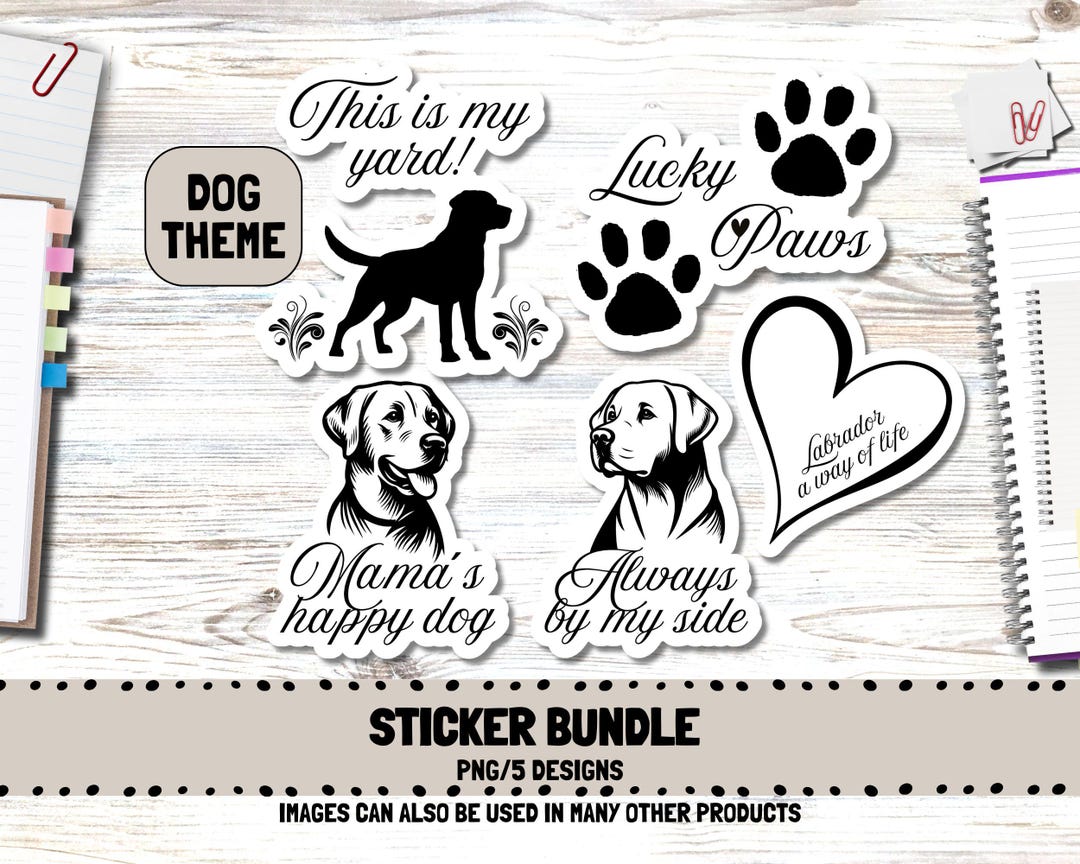 Labrador Retriever Stickers Png, Laptop Decor Stickers, Trendy Cute Lab ...