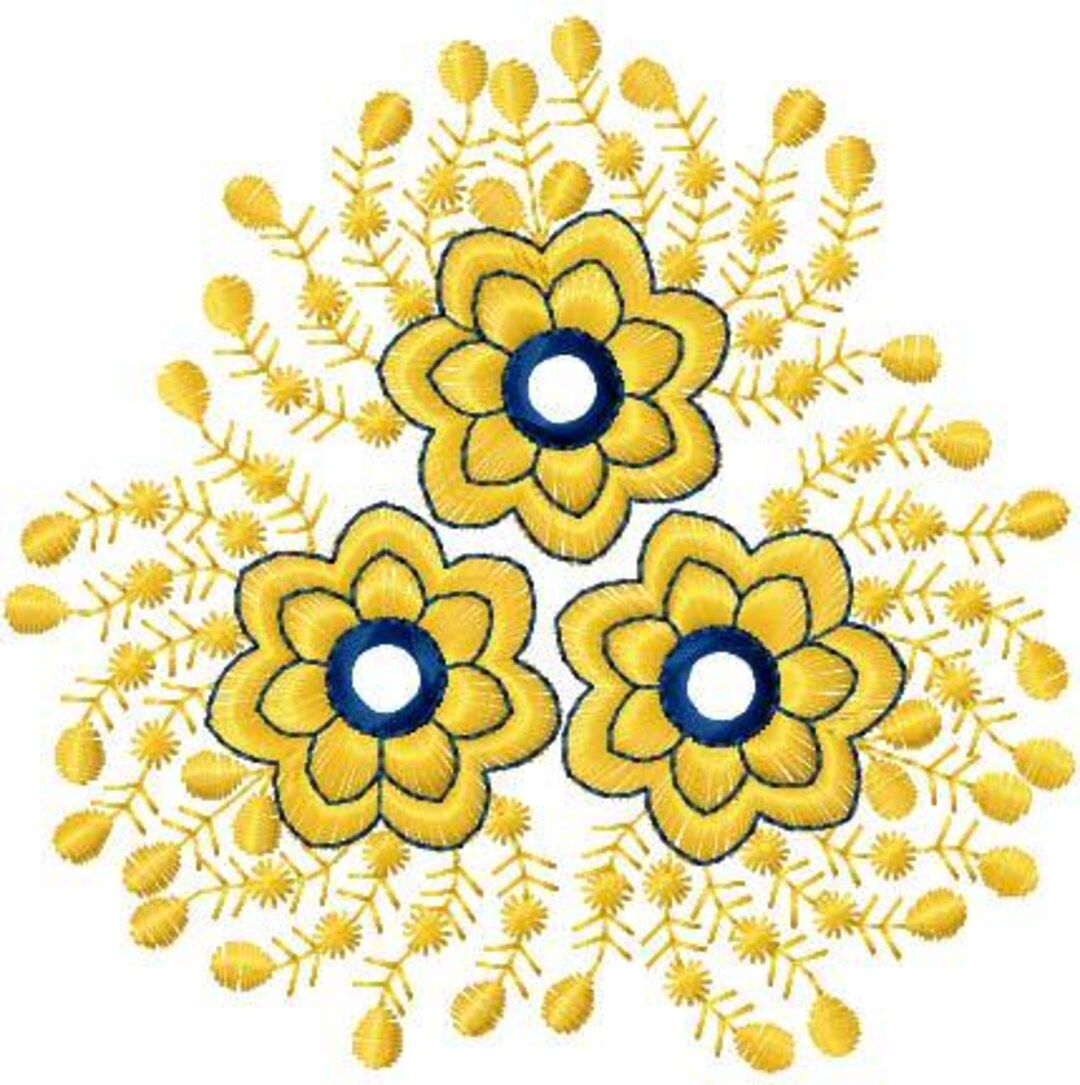 PES Embroidery File Golden Flower - Etsy