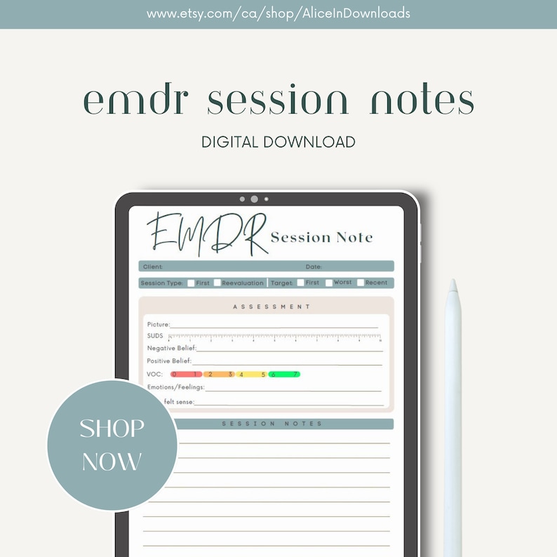 EMDR Session Note Template - Etsy