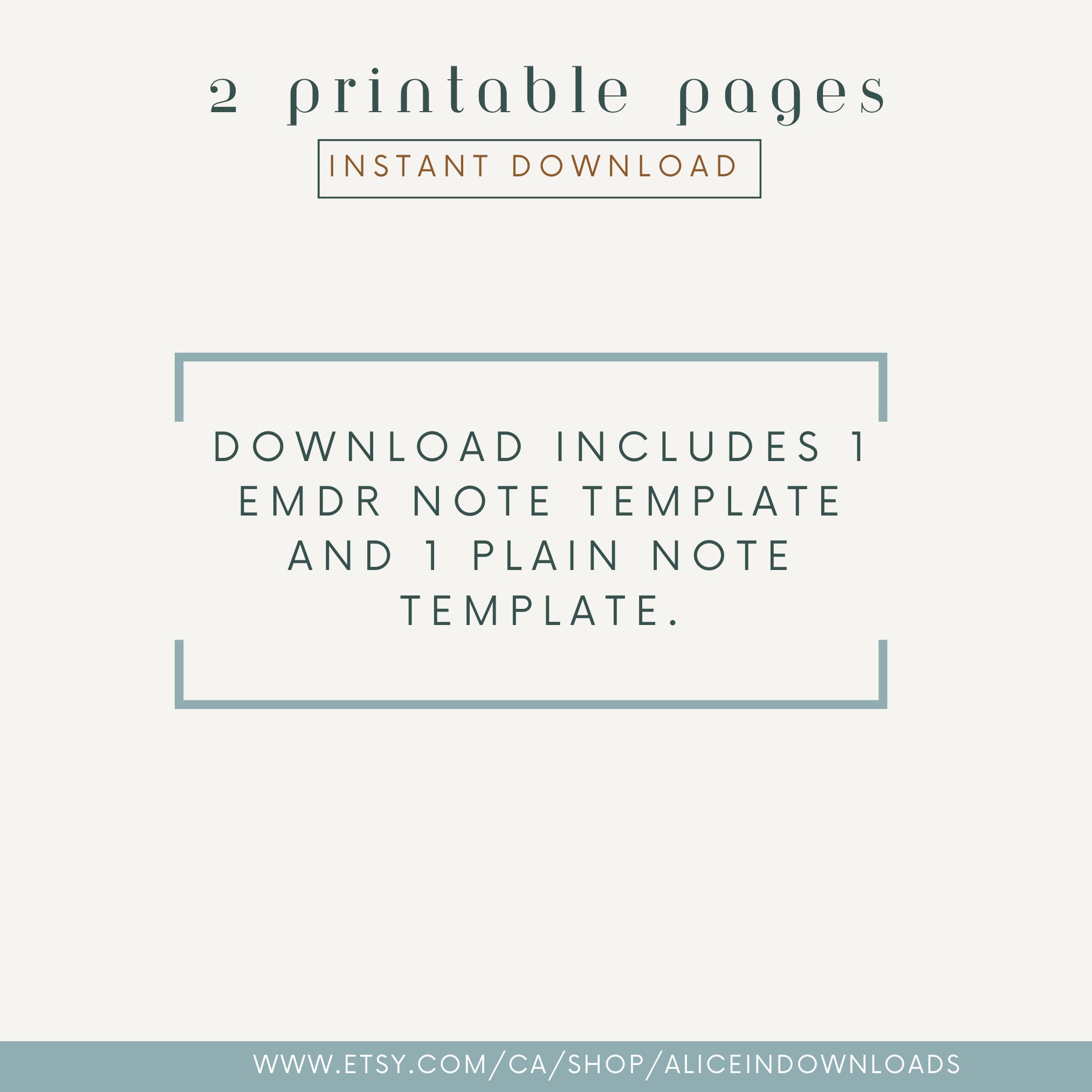 EMDR Session Note Template - Etsy