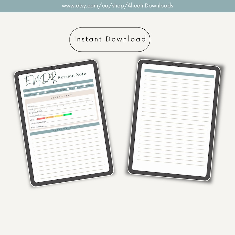 EMDR Session Note Template - Etsy