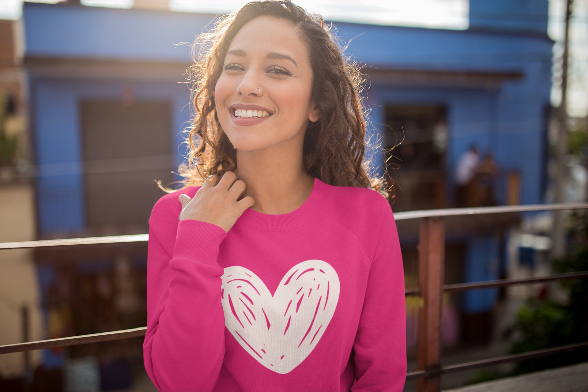 Valentine Heart Crewneck Sweatshirt Love One Another Heartfelt