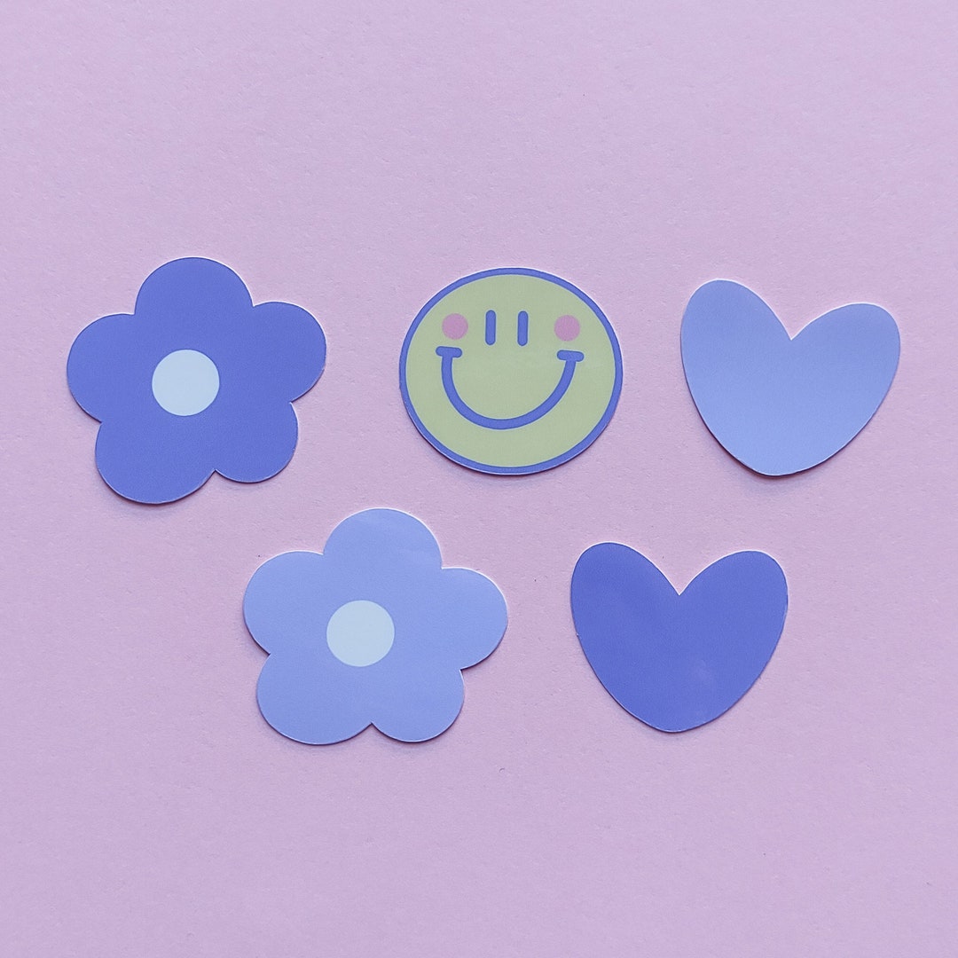 Good Vibes Sticker Pack / Happy Sticker Pack / Blue Sticker Pack / Cute ...