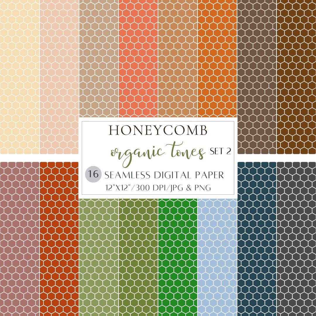 Honeycomb Seamless Digital Paper Earthy Organic Neutral Tones Seamless ...
