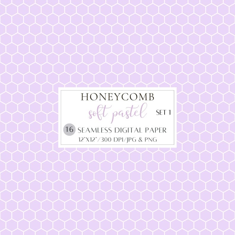 Honeycomb Seamless Digital Paper Soft Pastel Geometric Pattern Hexagon ...