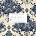 Dark Dusty Blue Satin Damask Seamless Pattern Set 1 Elegant Jacquard ...