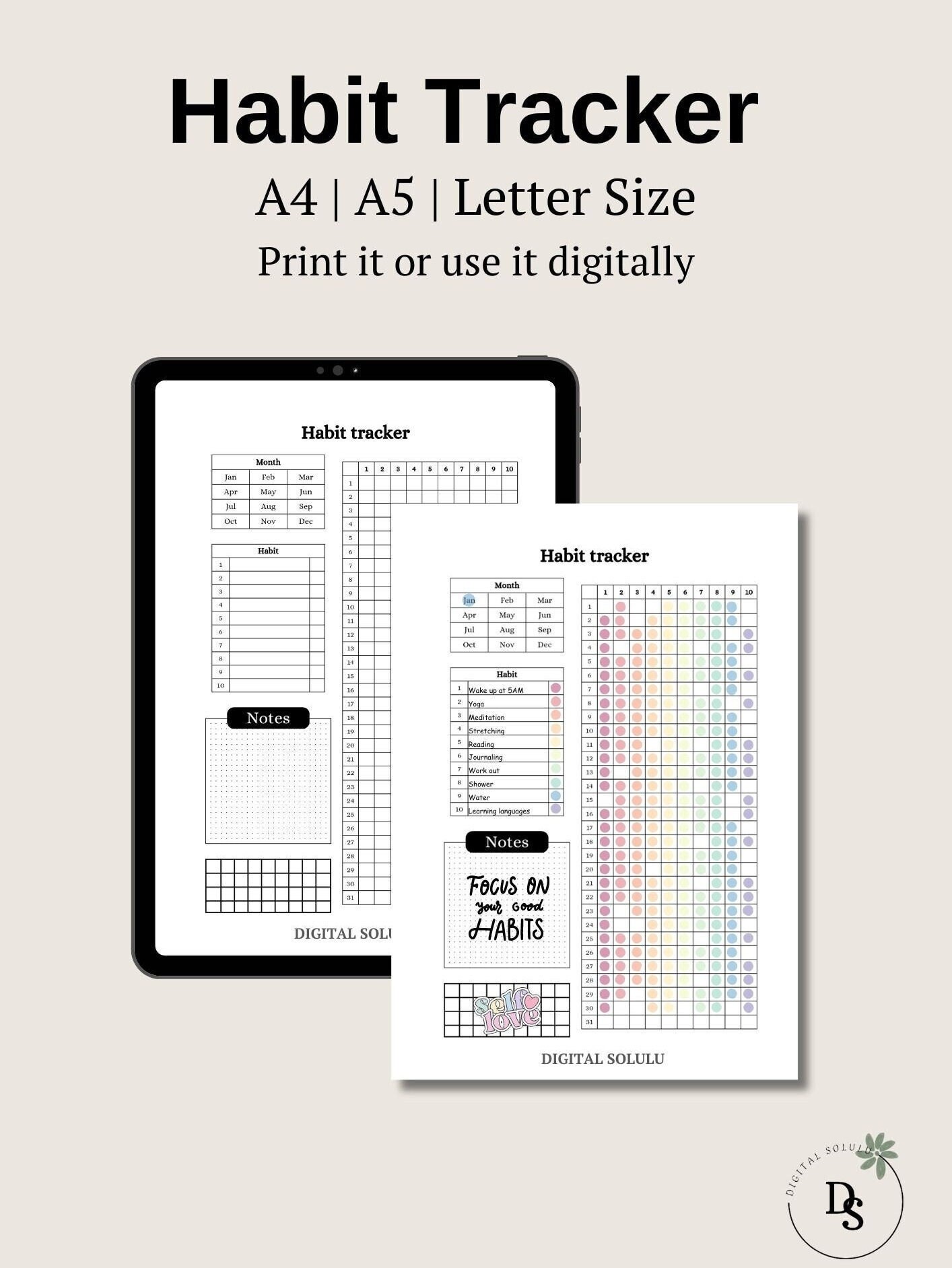 Monthly Habit Tracker: Achieve Goals With Monthly Tracking for ...