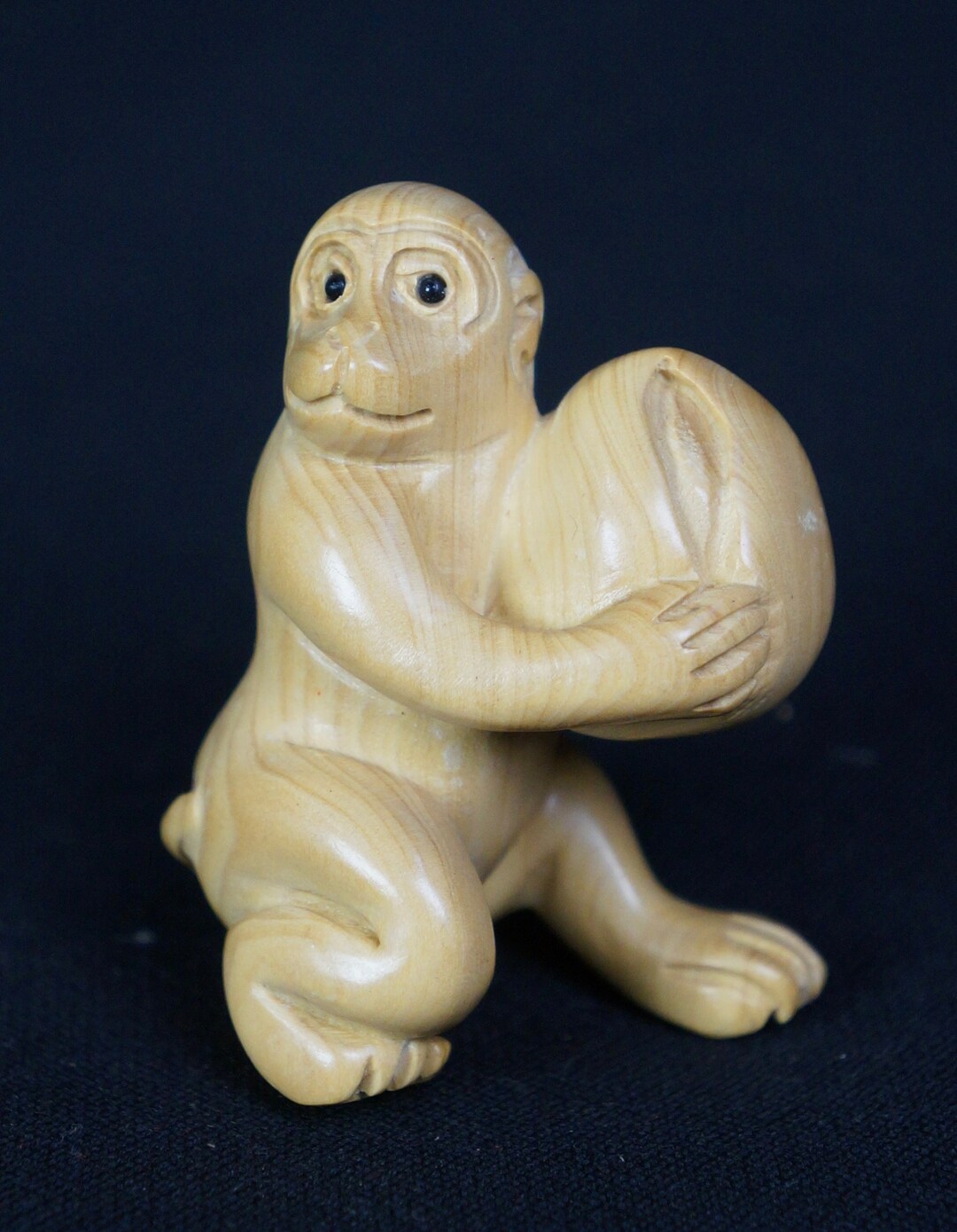 Japan Vintage Netsuke Saru Monkey Wood Carving 1970 Hand Craft - Etsy