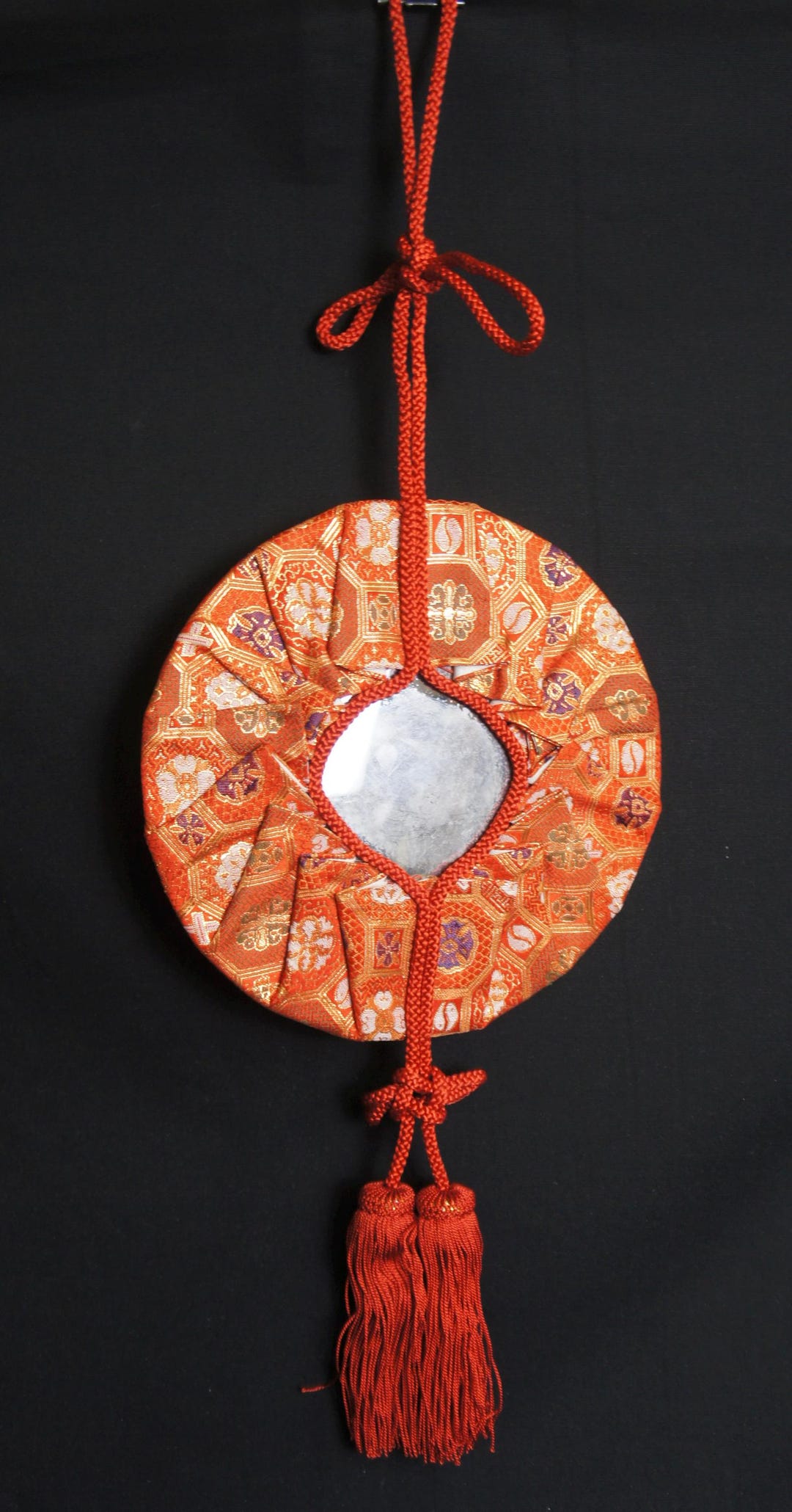 Japan Vintage Hanging Shinto Mirror Shinkyo With Holding Bag 1970 C - Etsy