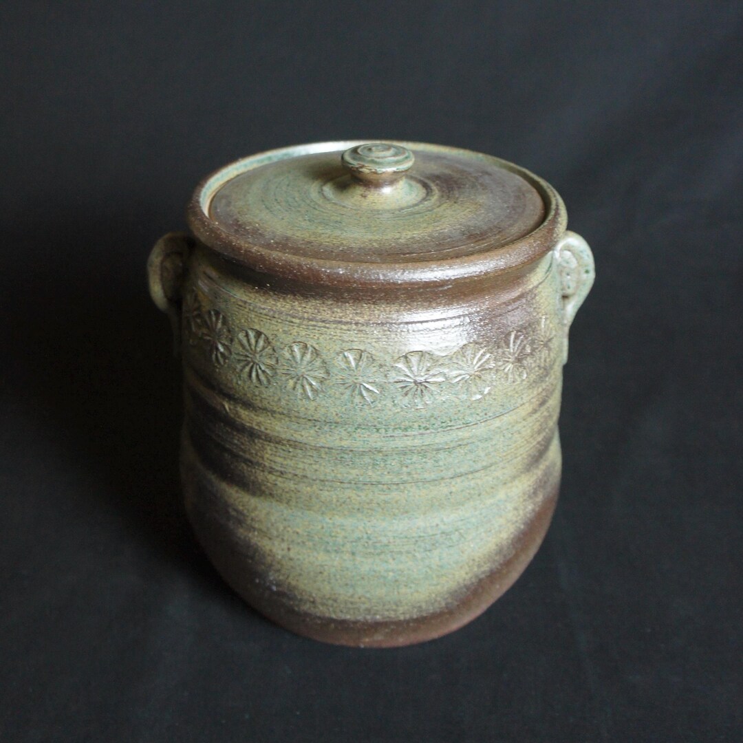 Vintage Japan Ceramic Water Container Mizusashi 1970 Wood Kiln Hand ...