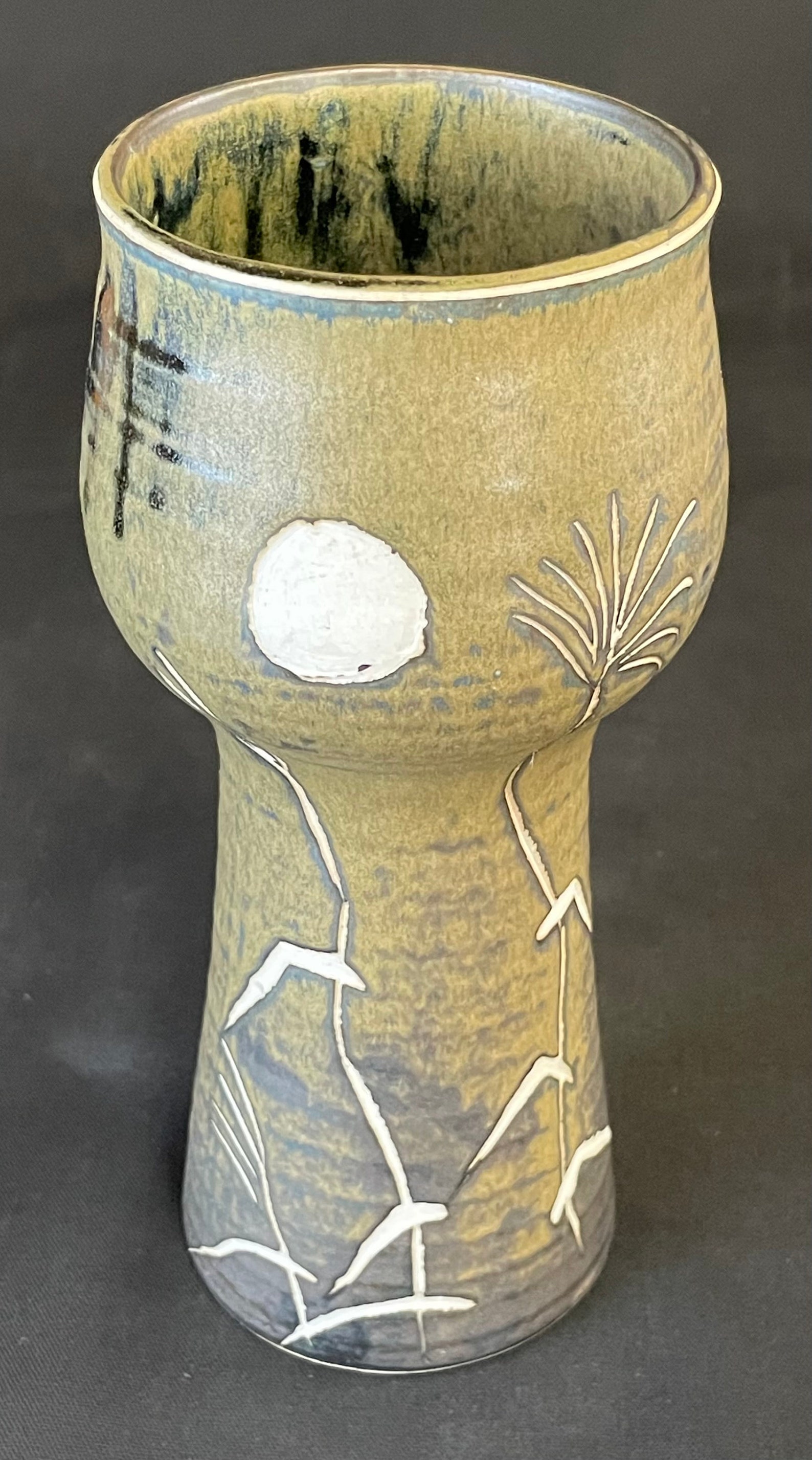 Japan Vintage Minimalist Ceramic Wabisabi Vase Ikebana Craft 1960 ...