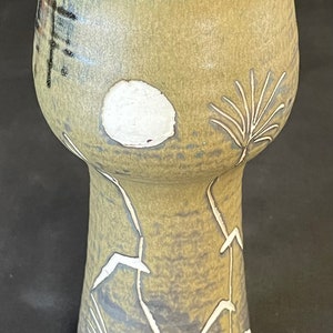 Japan Vintage Minimalist Ceramic Wabisabi Vase Ikebana Craft 1960 ...