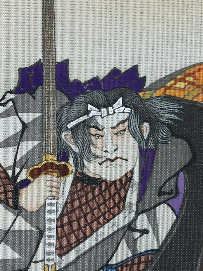 Japan Samurai Silk Painting the 47 Ronin Chushingura 1940 Miniature Art ...