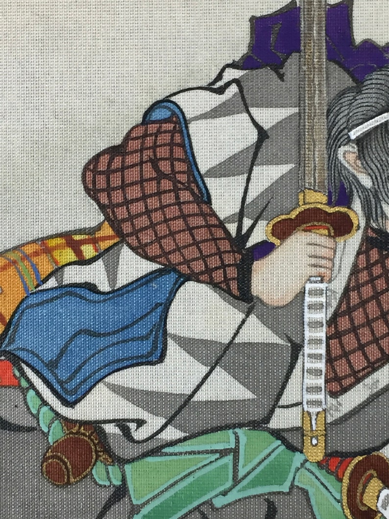 Japan Samurai Silk Painting the 47 Ronin Chushingura 1940 Miniature Art ...