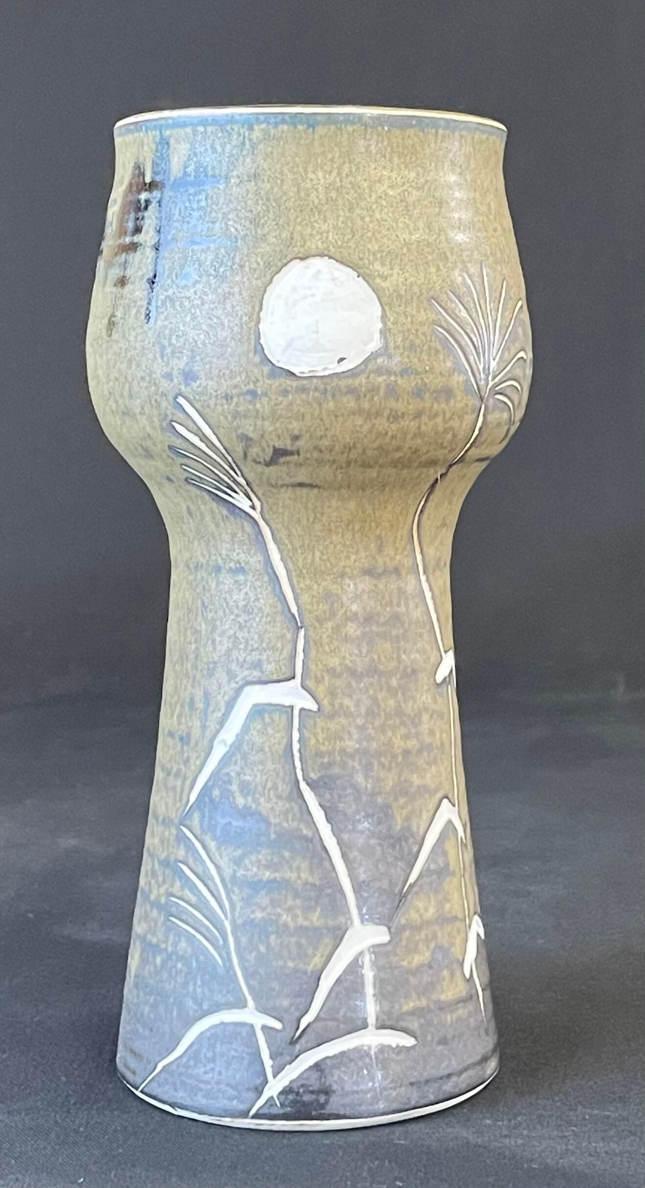 Japan Vintage Minimalist Ceramic Wabisabi Vase Ikebana Craft 1960 ...