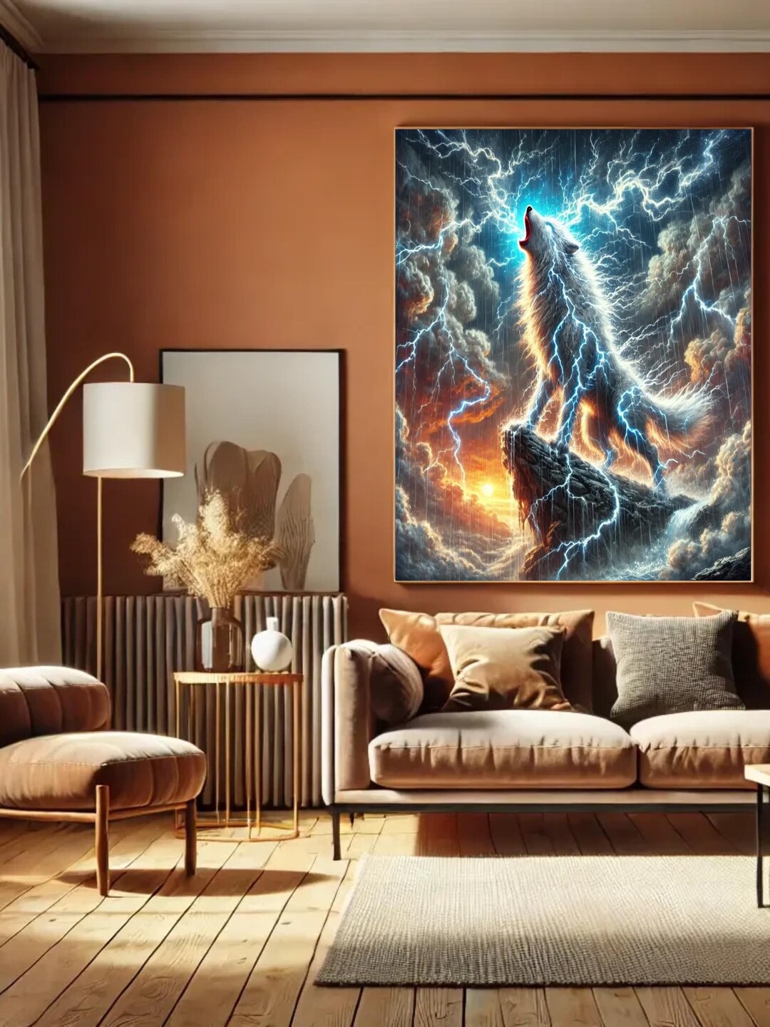 Lightning Wolf Wall Art – Epic Storm Fantasy Decor - Etsy