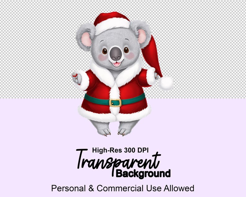 Christmas Koala Clipart Bundle: Watercolor Holiday PNG (digital ...