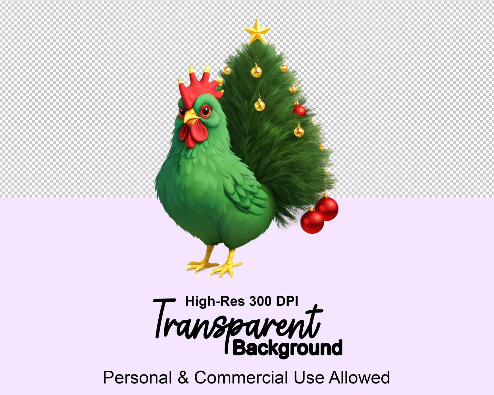 Christmas Chicken PNG Clipart Bundle, Cute Santa Chicken Holiday ...