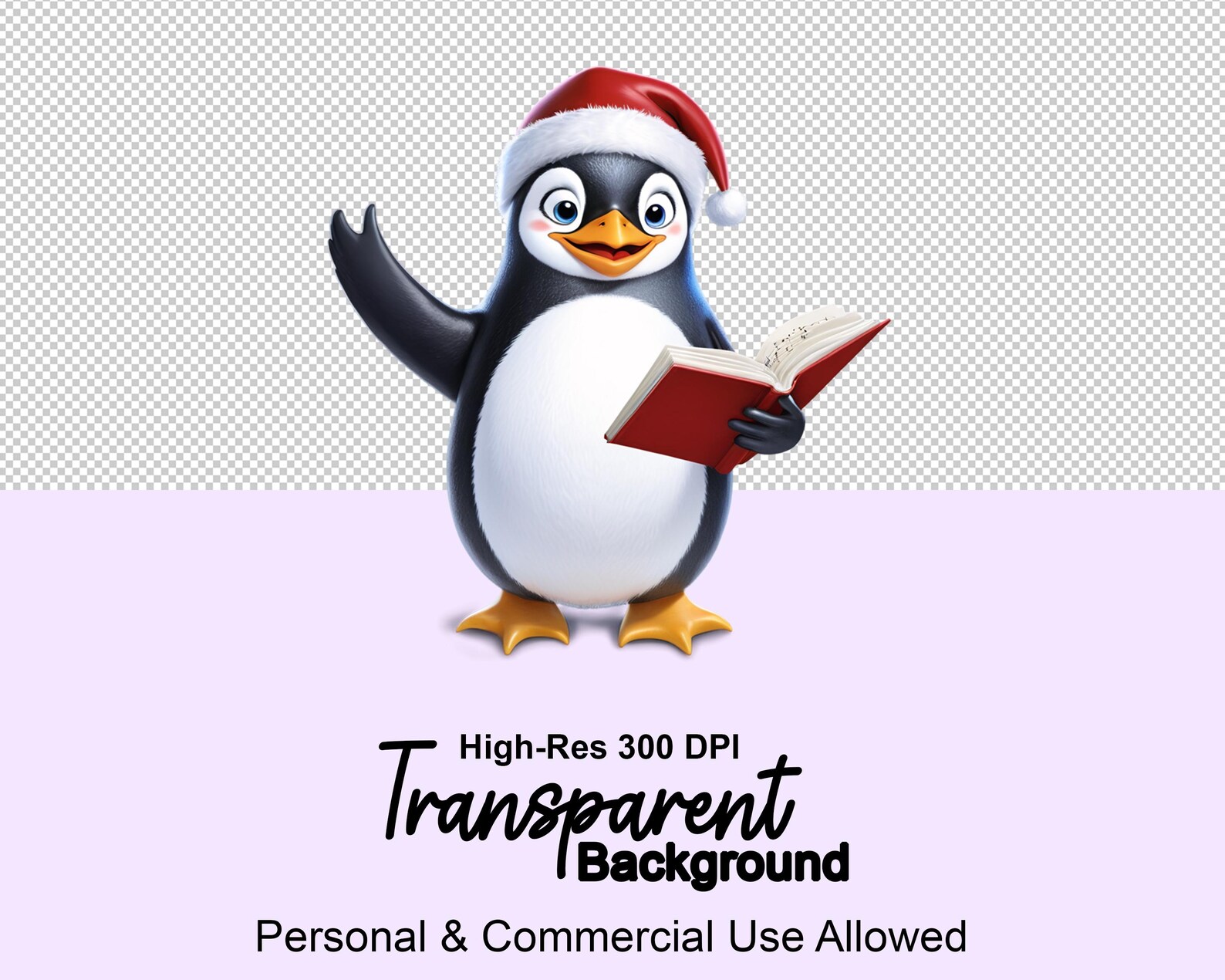 Christmas Penguin PNG Clipart Bundle, Cute Santa Hat Penguin Holiday ...